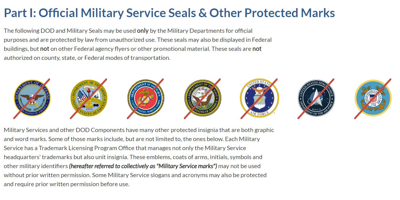 US Department of Defense Guidelines Regarding using Official Military ...